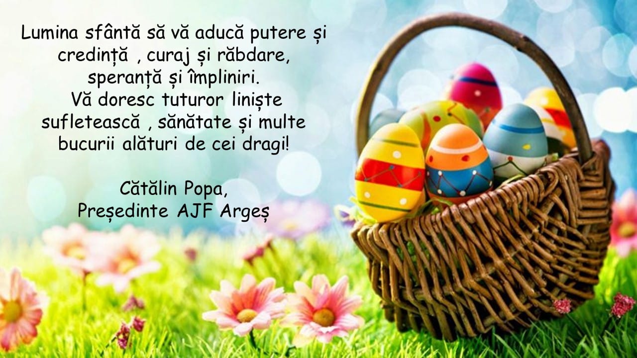 Felicitare de Paște - Cătălin Popa, președinte ASOCIAȚIA JUDEȚEANĂ DE FOTBAL ARGEȘ | ROMEDIA