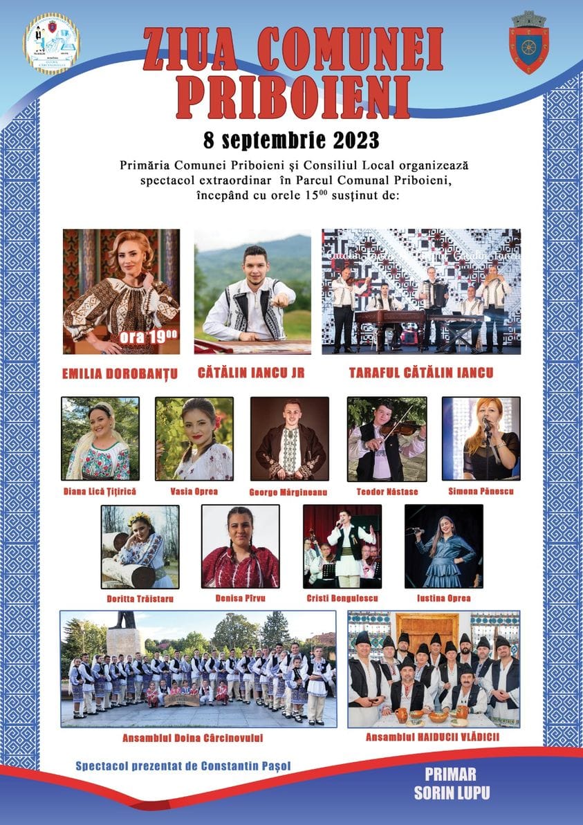 INVITAȚIE LA ZIUA COMUNEI PRIBOIENI | ROMEDIA